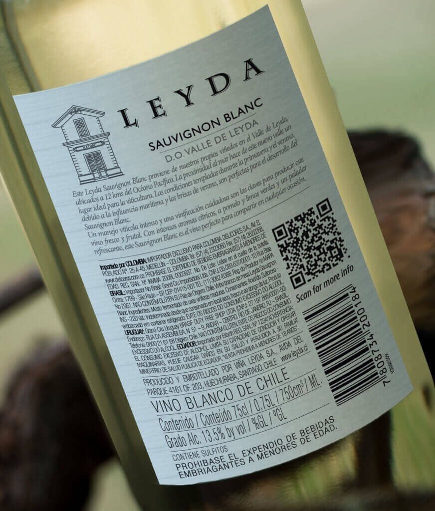 Dynamic QR codes on wine labels from chilean winery Leyda Dynamic QR codes on wine labels from chilean winery Leyda